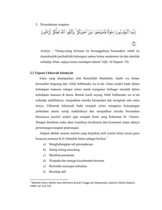 Ukhuwah islam 1(persaudaraan muslim dan sesama manusia) | PDF