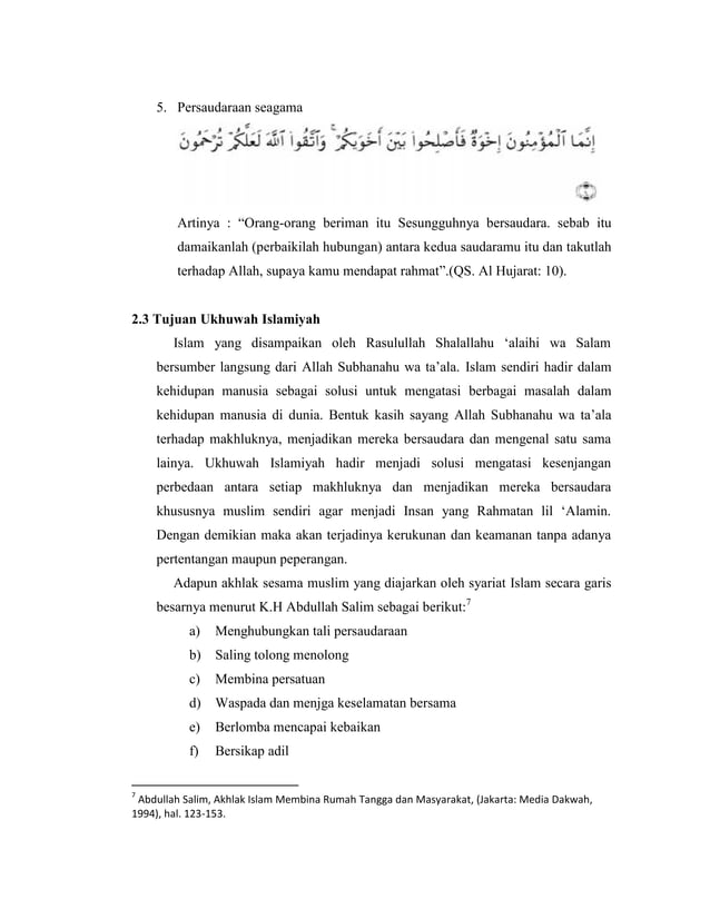 Ukhuwah islam 1(persaudaraan muslim dan sesama manusia) | PDF