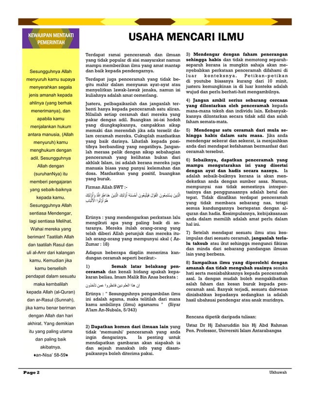 BULETIN UKHUWAH vol.2 Isu 2 | PDF