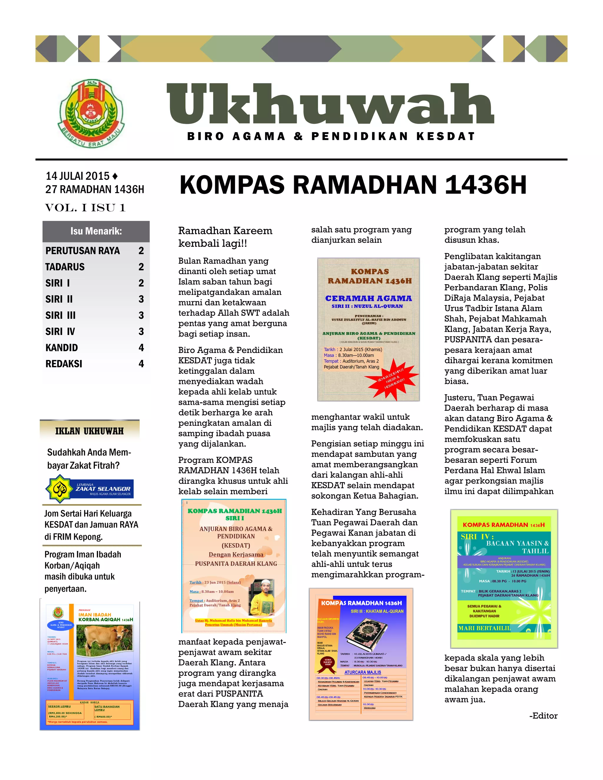 BULETIN UKHUWAH vol.1 isu 1 | PDF