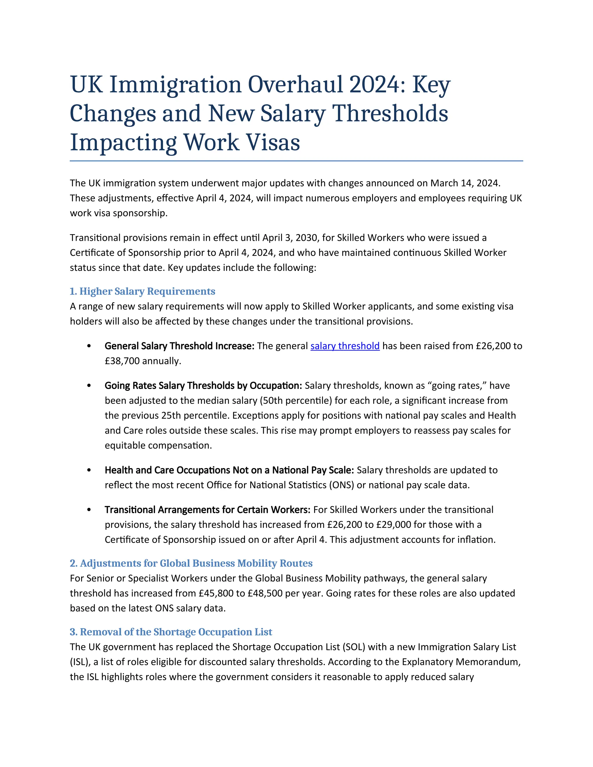 UK Immigration Overhaul 2024 Key Changes and New Salary Thresholds ...