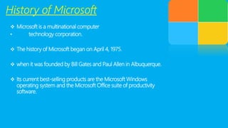 Overview of Microsoft product & Microsoft cloud platform (win Azure) | PDF