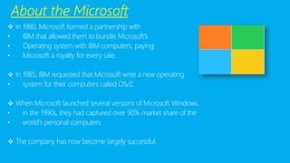 Overview of Microsoft product & Microsoft cloud platform (win Azure) | PDF