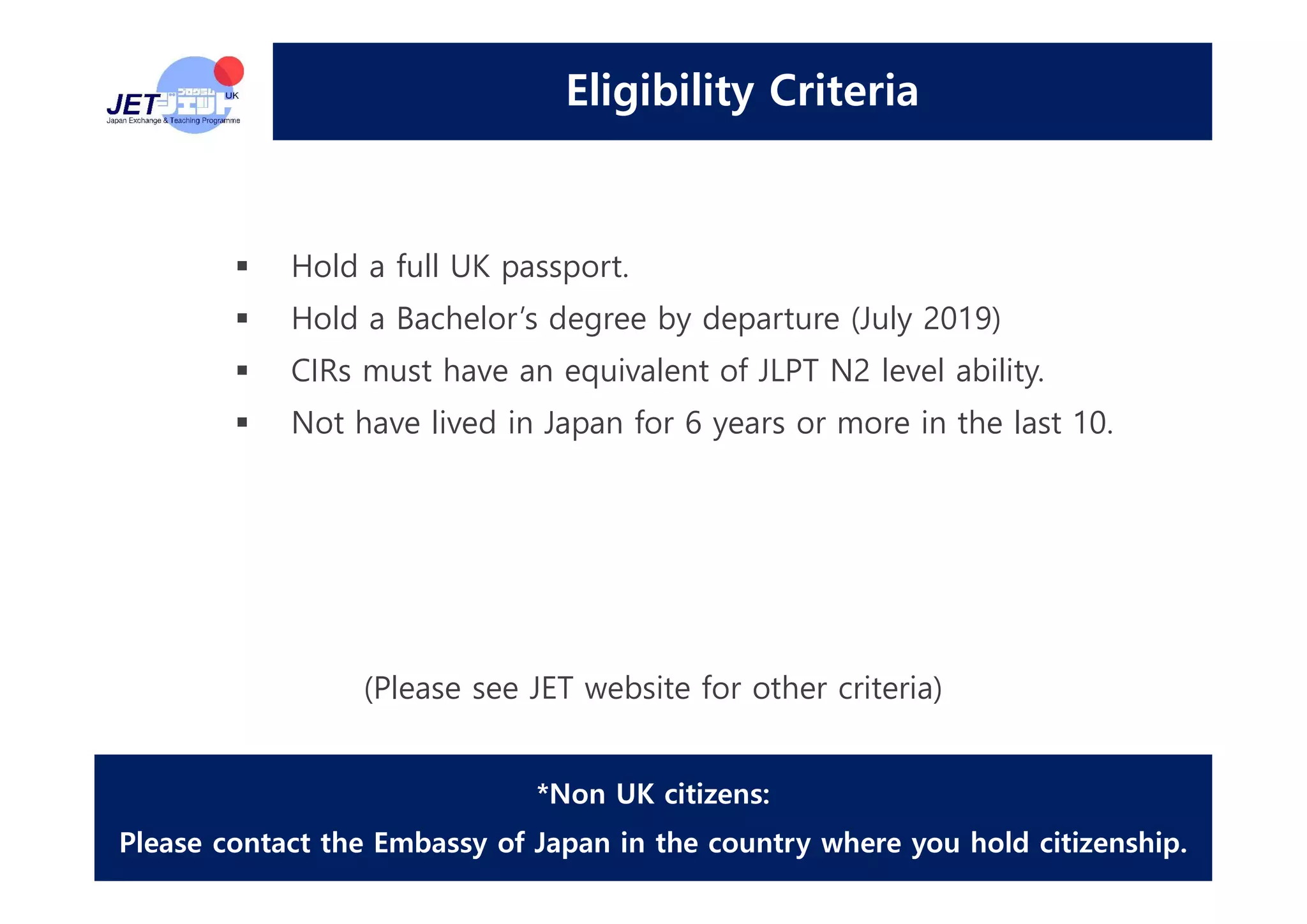 UK JET Programme and Japanese Government MEXT Scholarships 2019 | PPT