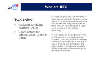 UK JET Programme and Japanese Government MEXT Scholarships 2019 | PPT