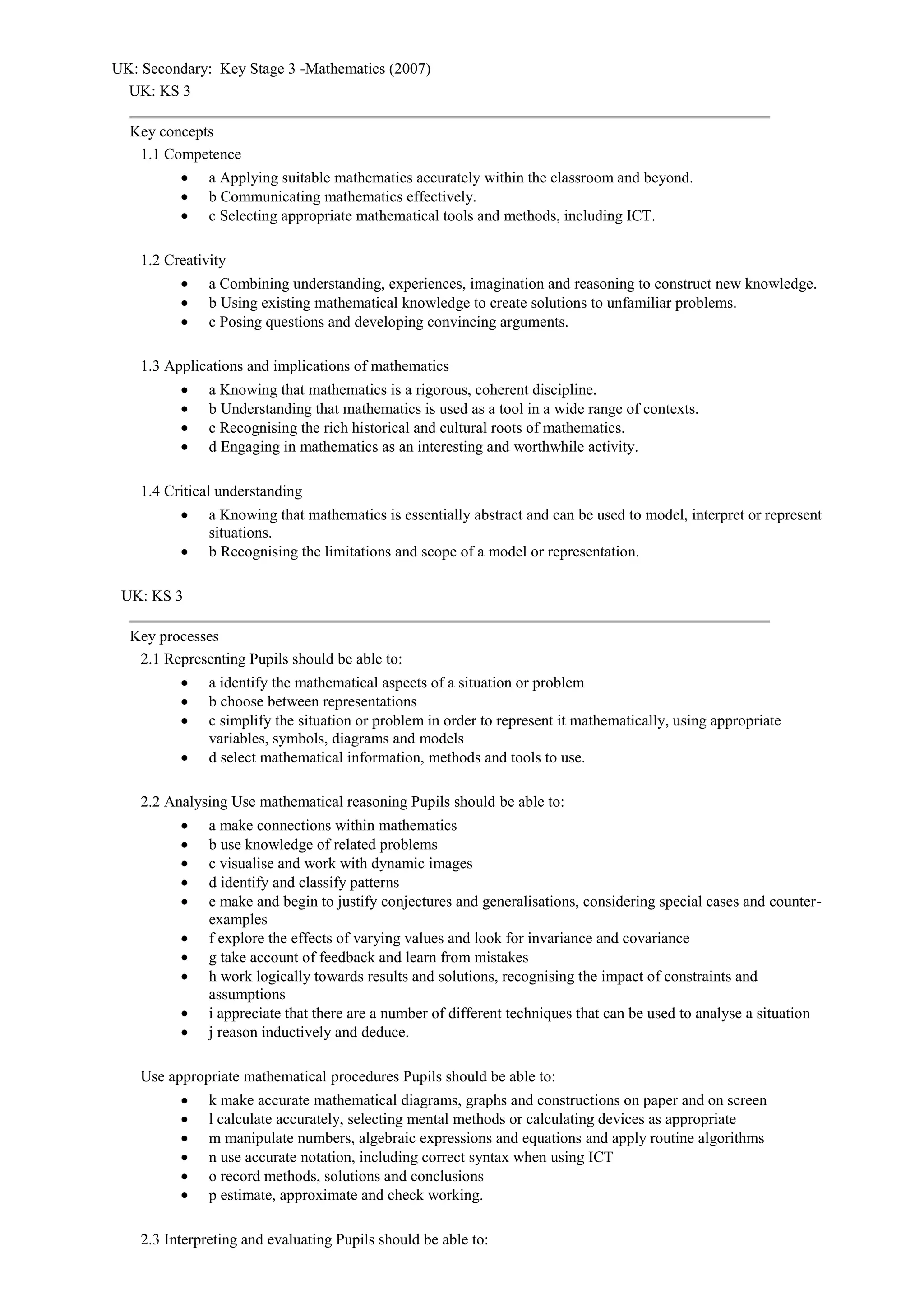 Uk ks 3 mathematics standards | DOCX