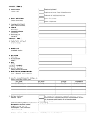 Ukm application form for graduate studies programme | PDF