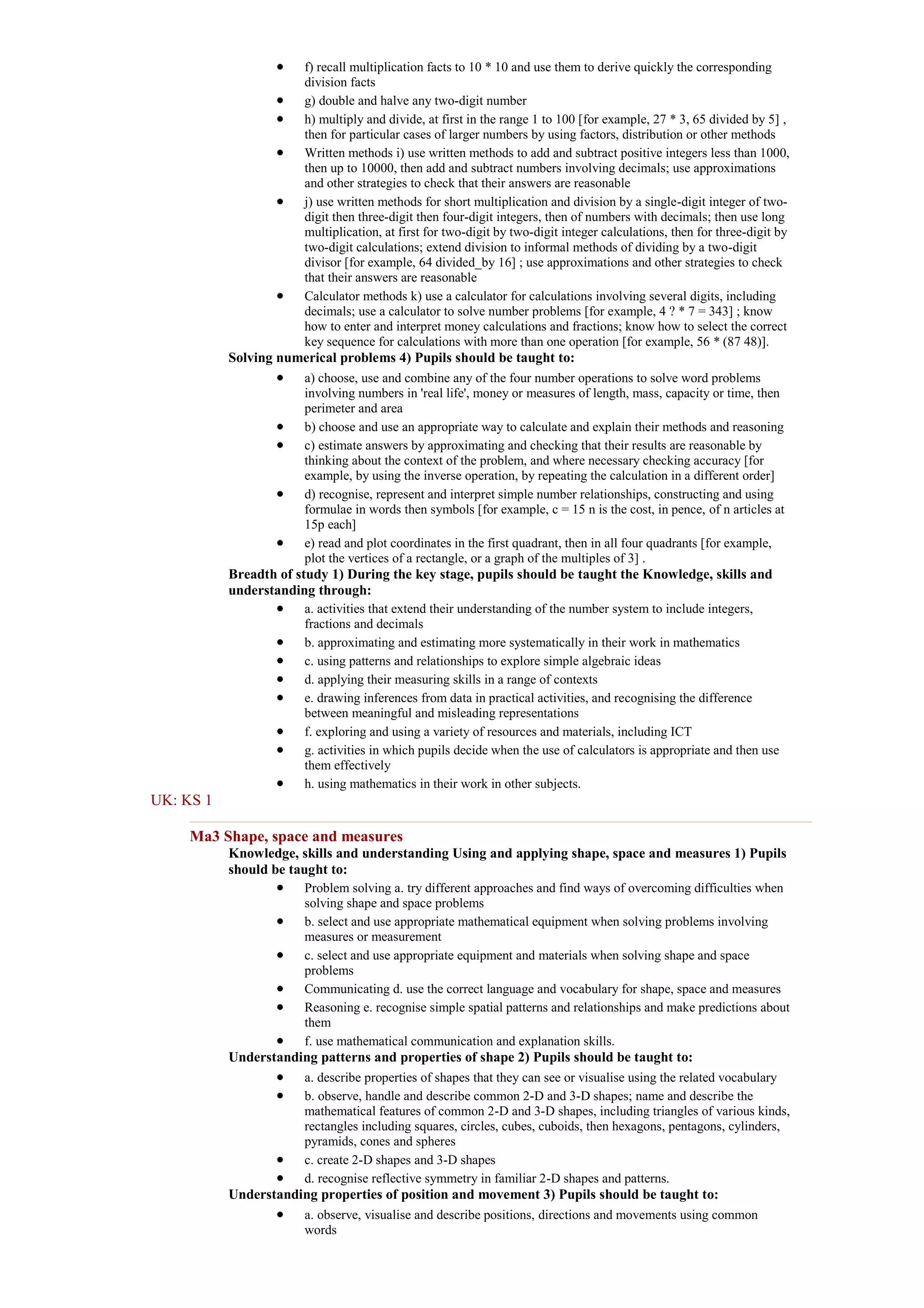 Uk mathematics standards | DOCX