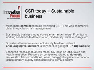 UK National CSR Policy 2006-9, Some Reflections | PPT