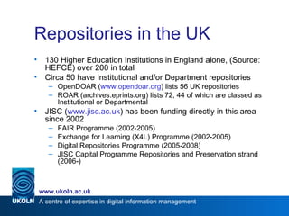 UKOLN open forum digital repositories | PPT