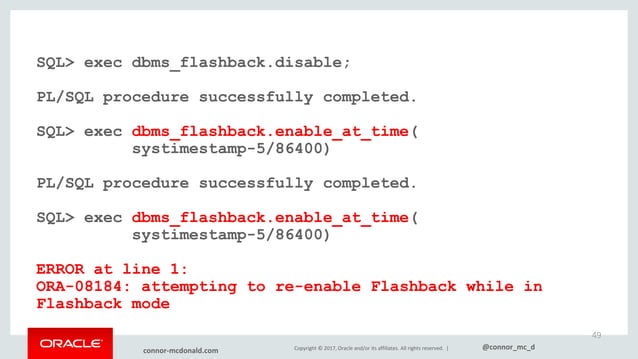 Flashback features in Oracle - UKOUG 2017 | PPTX