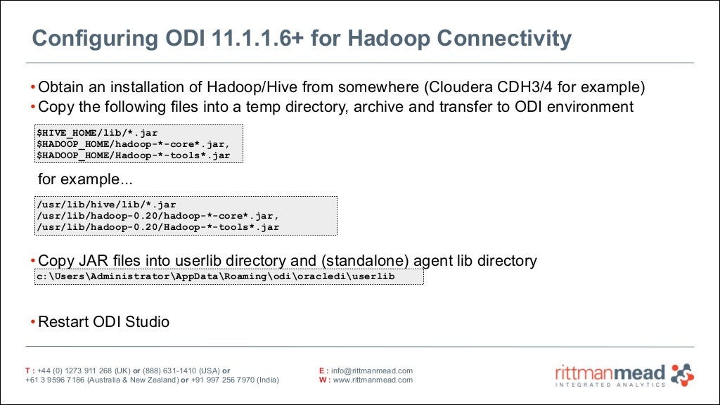 Leveraging Hadoop with OBIEE 11g and ODI 11g - UKOUG Tech'13
