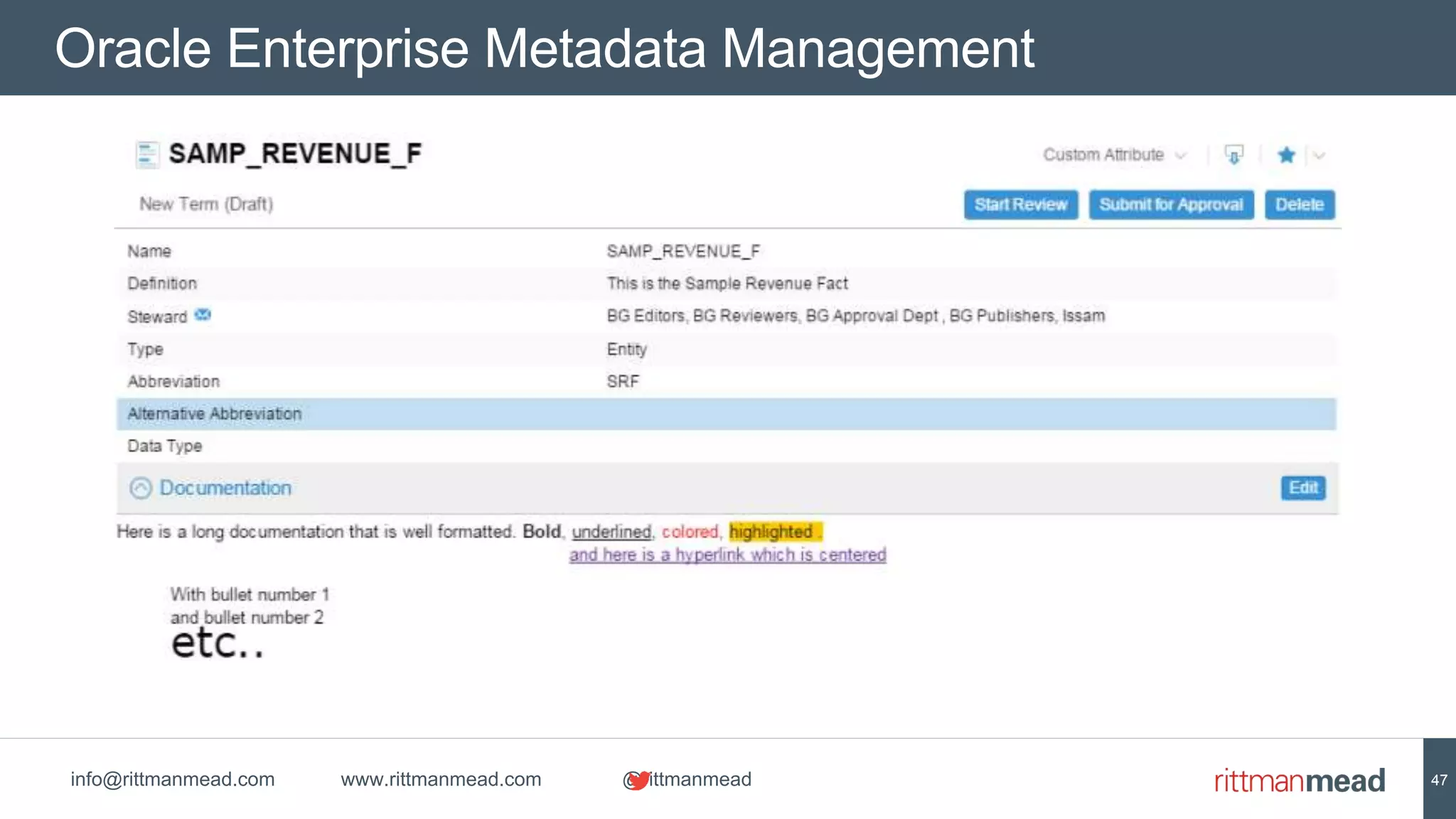 UKOUG Tech 15 - ODI Lifecycle and Data Governance | PPT