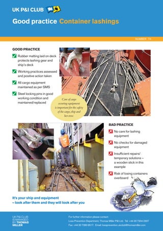 UK P&I Club Good Practice Posters Series | PDF