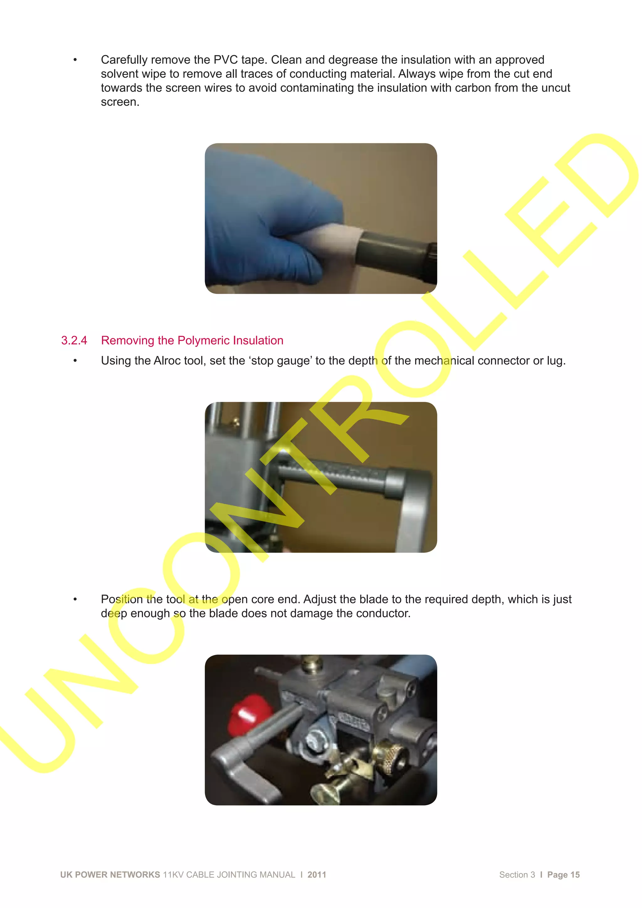 UKPN 11kV 6.6kV HV Cable Jointing, Preparation & Installation Manual ...