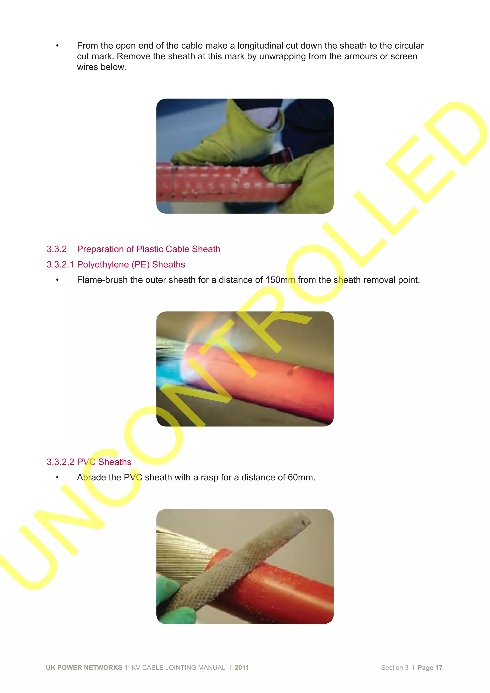 UKPN 11kV 6.6kV HV Cable Jointing, Preparation & Installation Manual ...