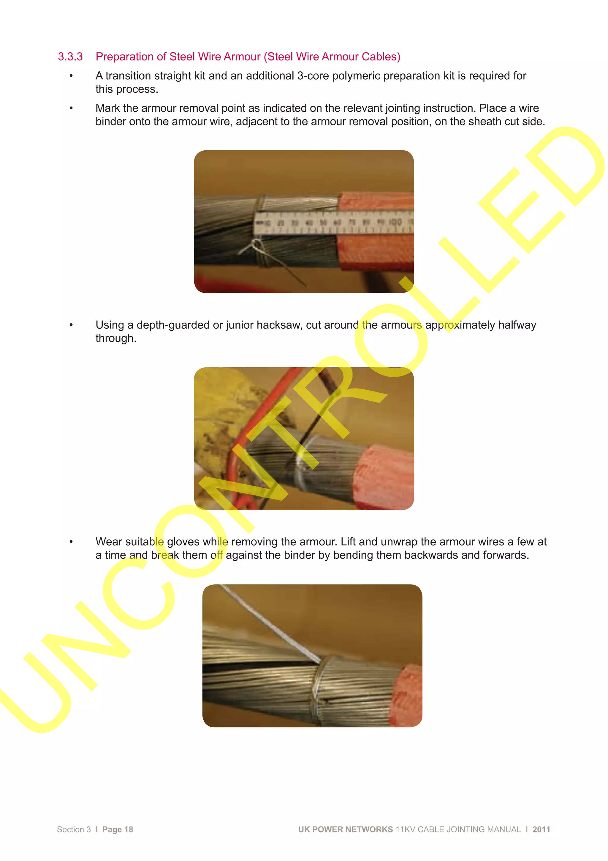 UKPN 11kV 6.6kV HV Cable Jointing, Preparation & Installation Manual ...