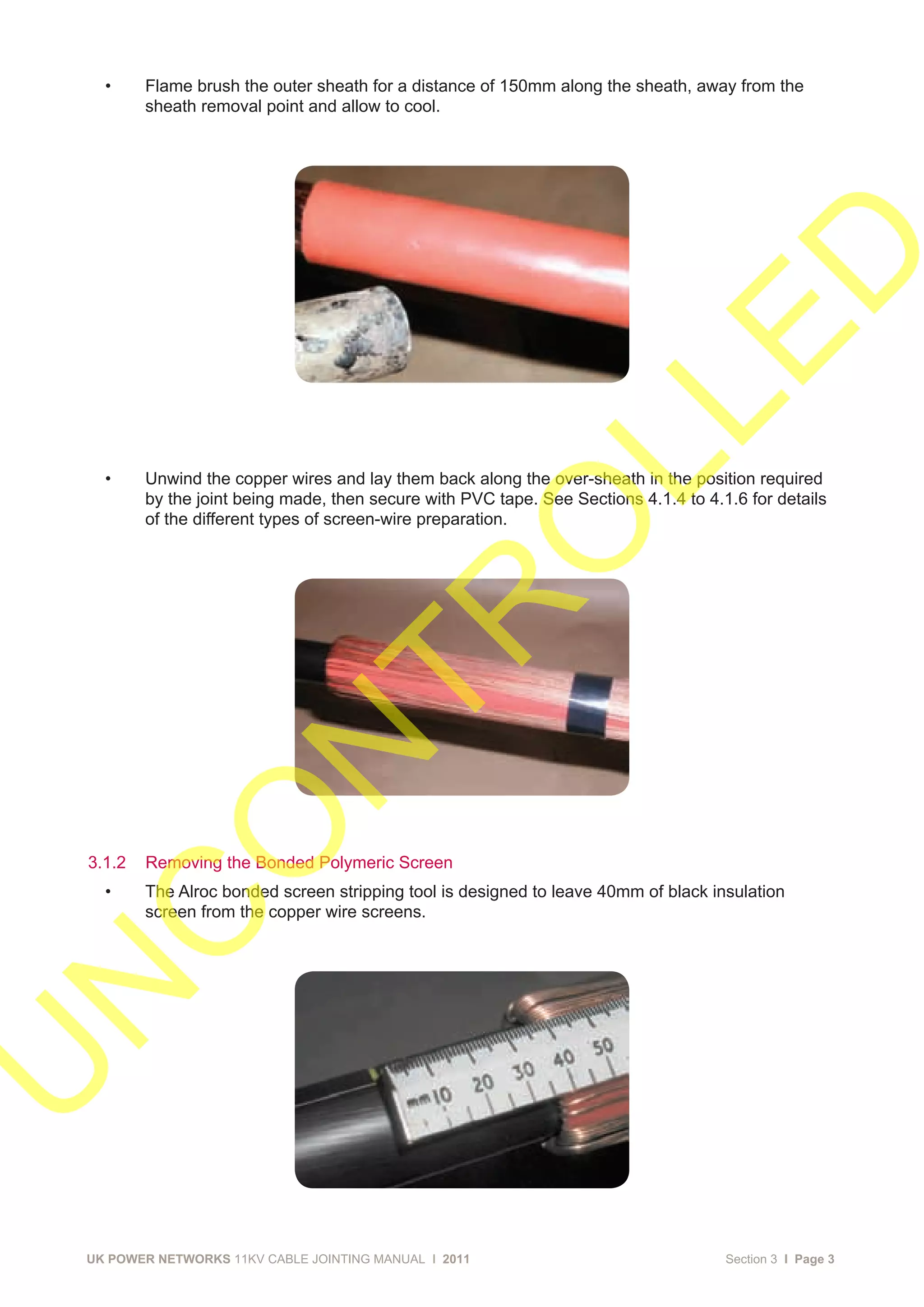 UKPN 11kV 6.6kV HV Cable Jointing, Preparation & Installation Manual ...