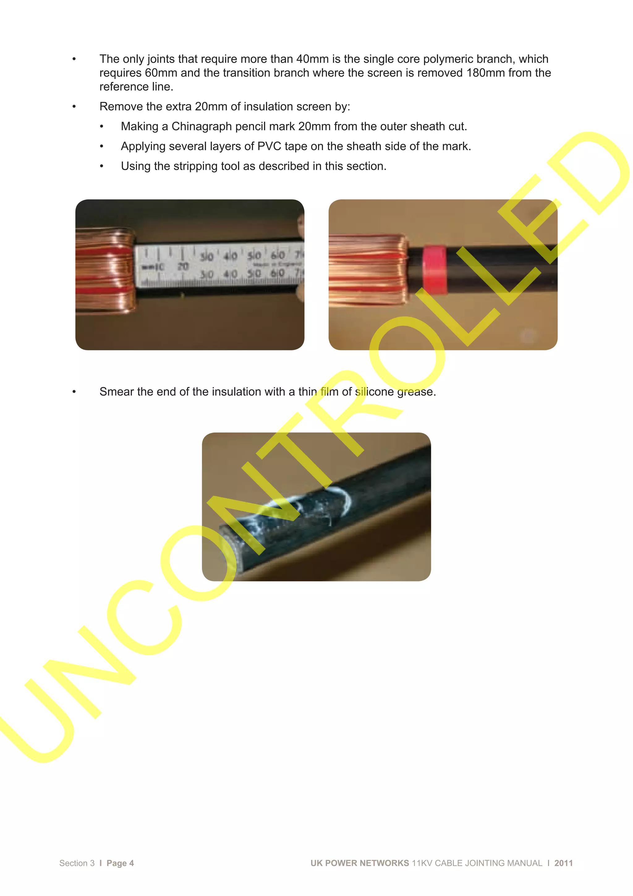 UKPN 11kV 6.6kV HV Cable Jointing, Preparation & Installation Manual ...