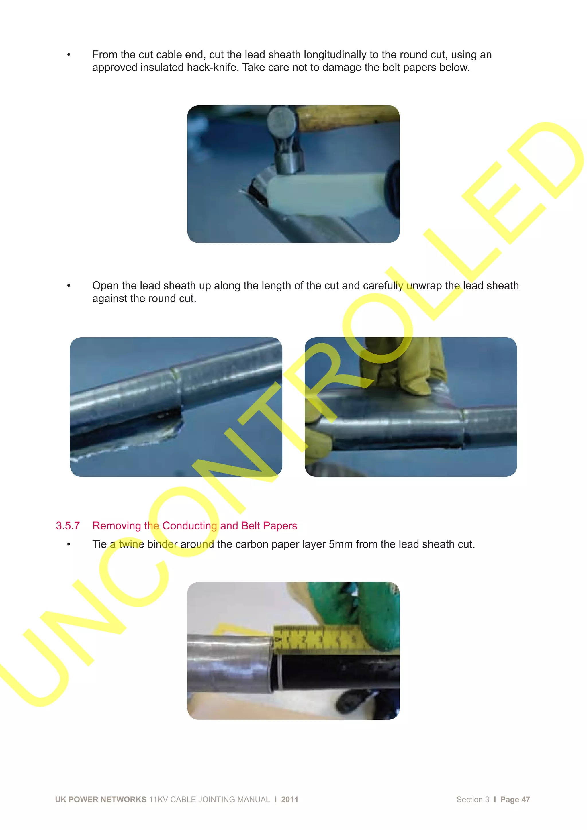 UKPN 11kV 6.6kV HV Cable Jointing, Preparation & Installation Manual ...