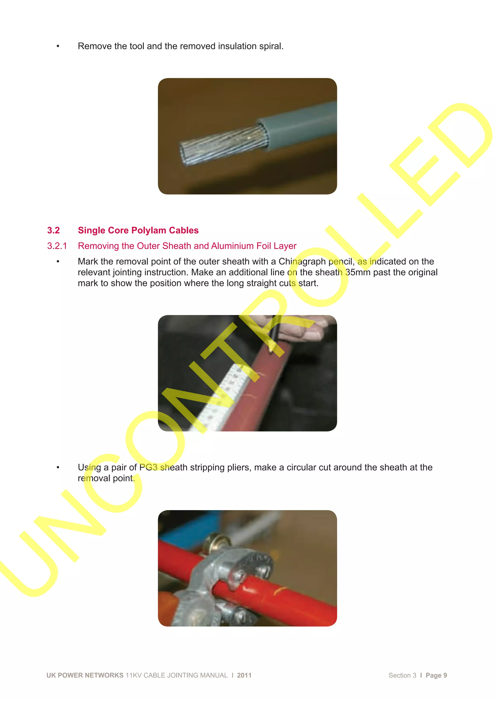 UKPN 11kV 6.6kV HV Cable Jointing, Preparation & Installation Manual ...