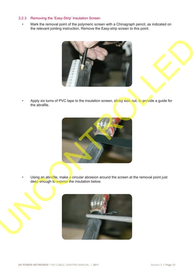 UKPN 11kV 6.6kV HV Cable Jointing, Preparation & Installation Manual ...