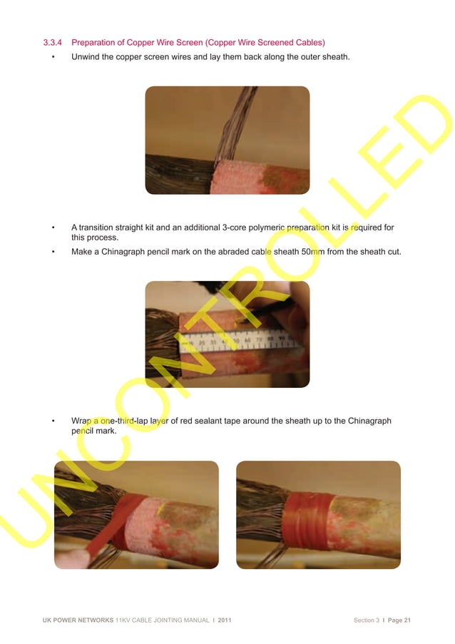 UKPN 11kV 6.6kV HV Cable Jointing, Preparation & Installation Manual ...