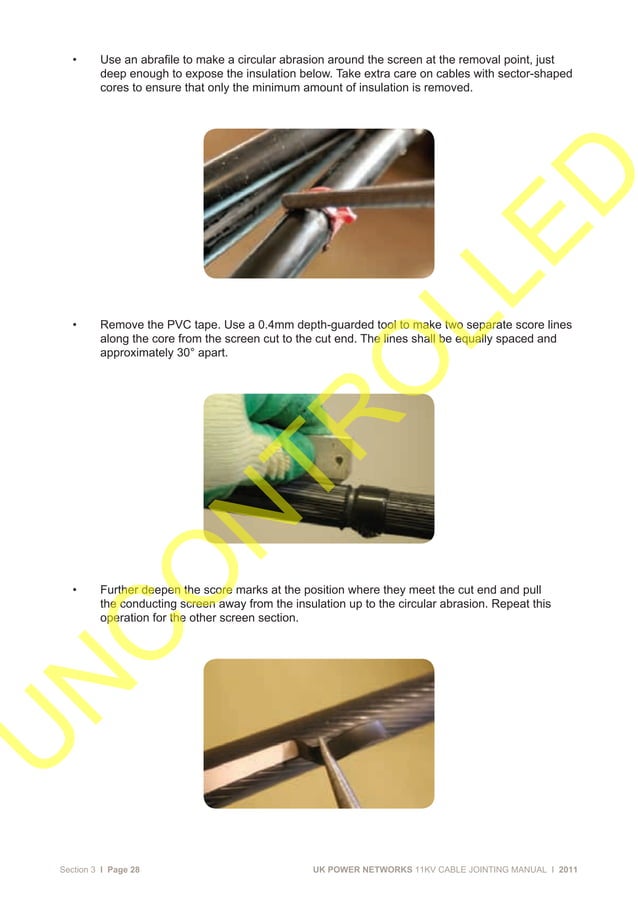 UKPN 11kV 6.6kV HV Cable Jointing, Preparation & Installation Manual ...