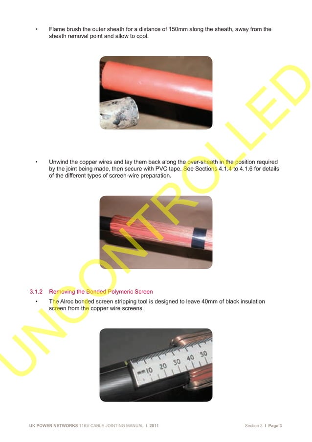 UKPN 11kV 6.6kV HV Cable Jointing, Preparation & Installation Manual ...