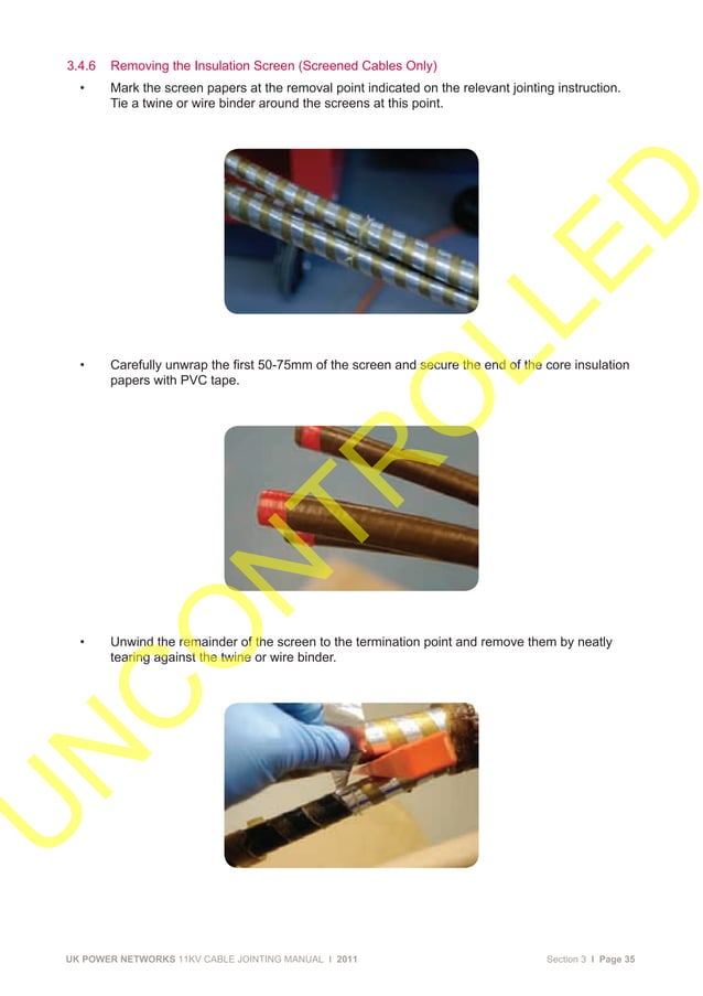 UKPN 11kV 6.6kV HV Cable Jointing, Preparation & Installation Manual ...