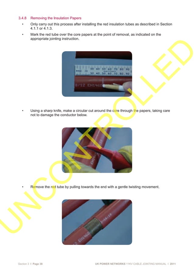 UKPN 11kV 6.6kV HV Cable Jointing, Preparation & Installation Manual ...