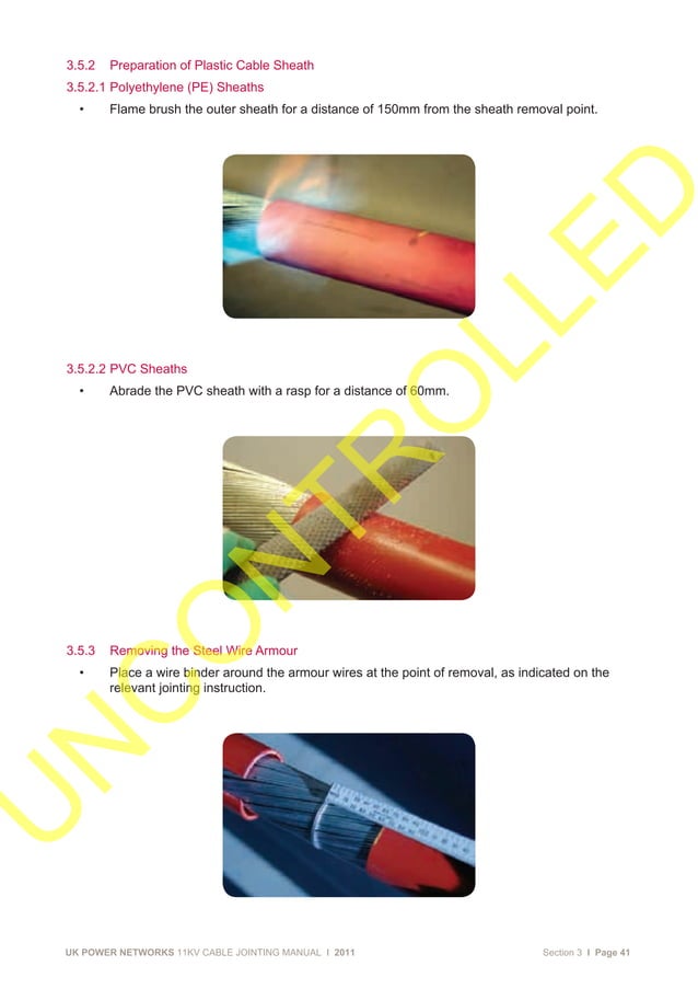 UKPN 11kV 6.6kV HV Cable Jointing, Preparation & Installation Manual ...