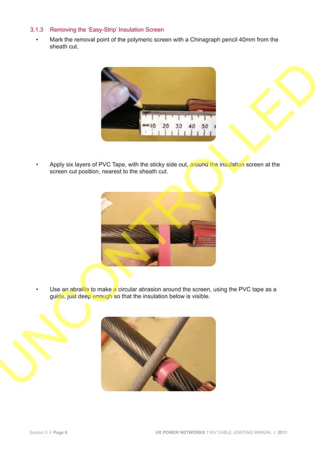 UKPN 11kV 6.6kV HV Cable Jointing, Preparation & Installation Manual ...