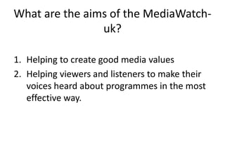Uk pressure group media watch uk | PPTX