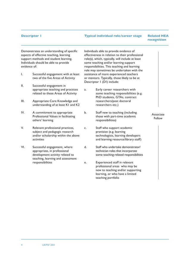 UK Professional Standards Framework | PDF
