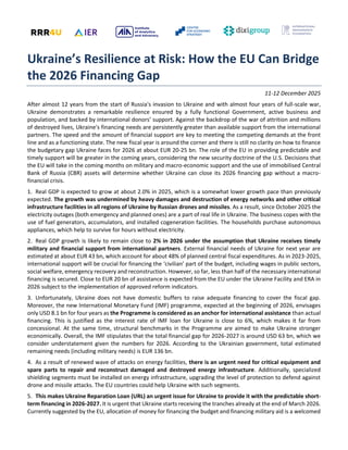 Ukraine’s Resilience at Risk: How the EU Can Bridge the 2026 Financing ...