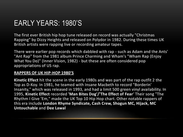 UK Rap Timeline | PPT