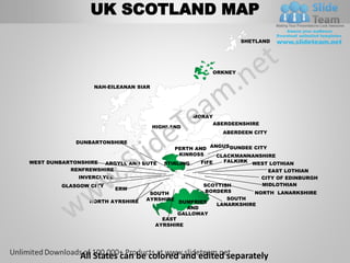 Uk scotland country editable powerpoint maps with states and counties ...