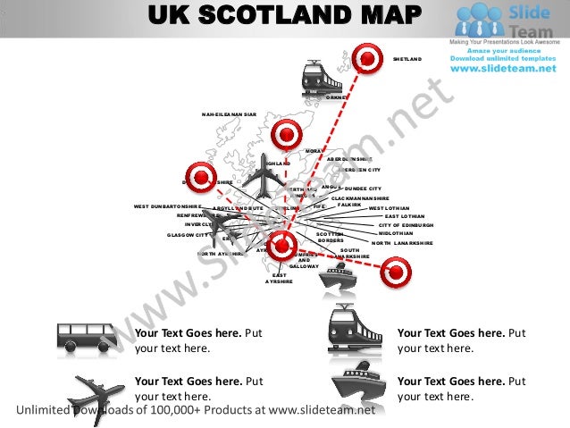 Uk scotland country editable powerpoint maps with states and counties…