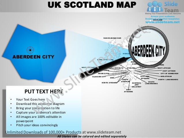 Uk scotland country editable powerpoint maps with states and counties…