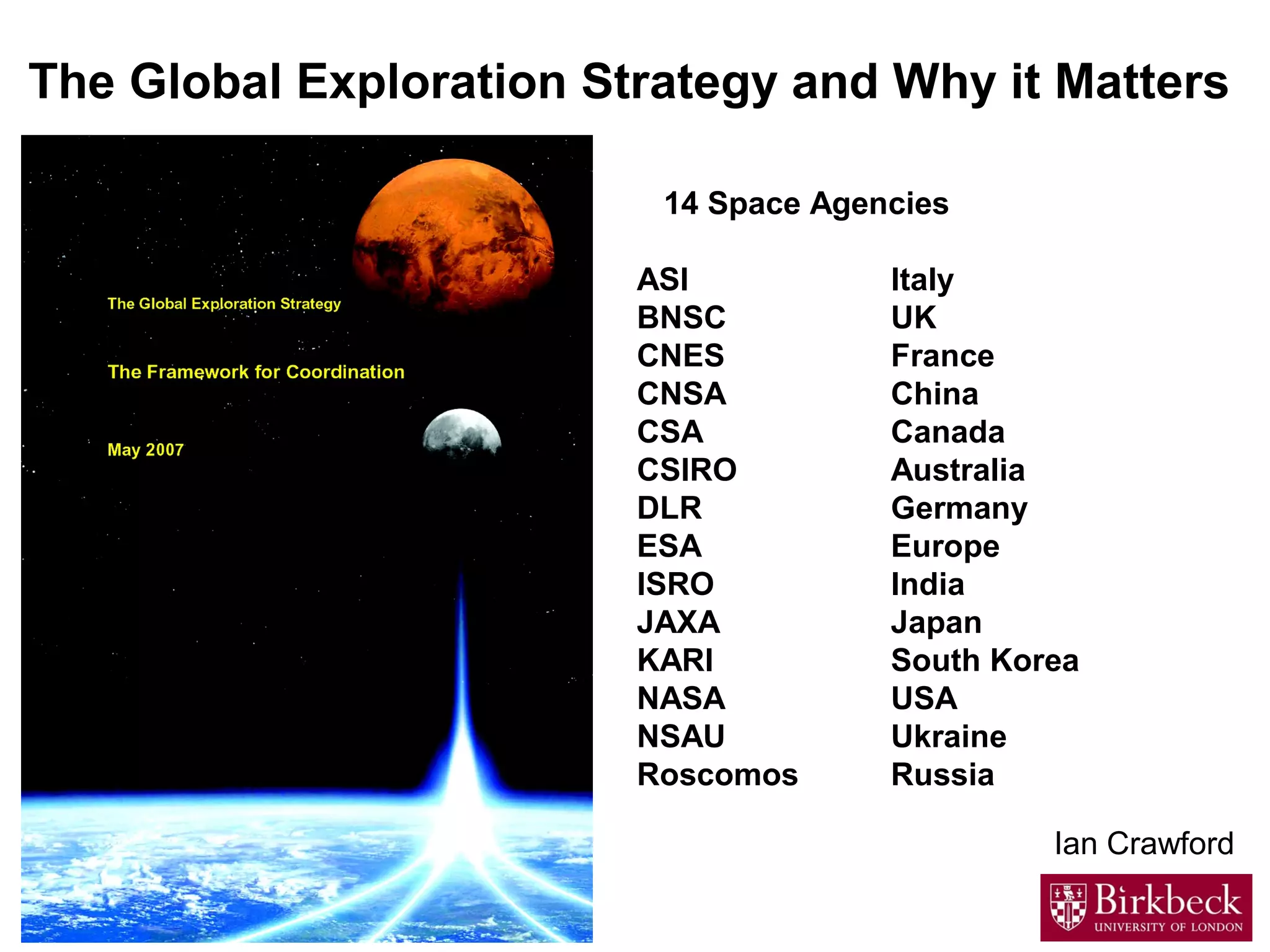 The Global Exploration Strategy and Why it Matters | PPT
