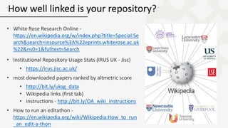 Open Access and Wikipedia : Taking accessible research to the global ...