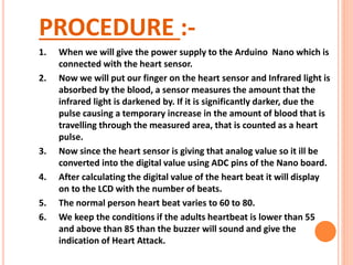 Heart Attack Detection VIA HEART Beat Monitor System | PPT