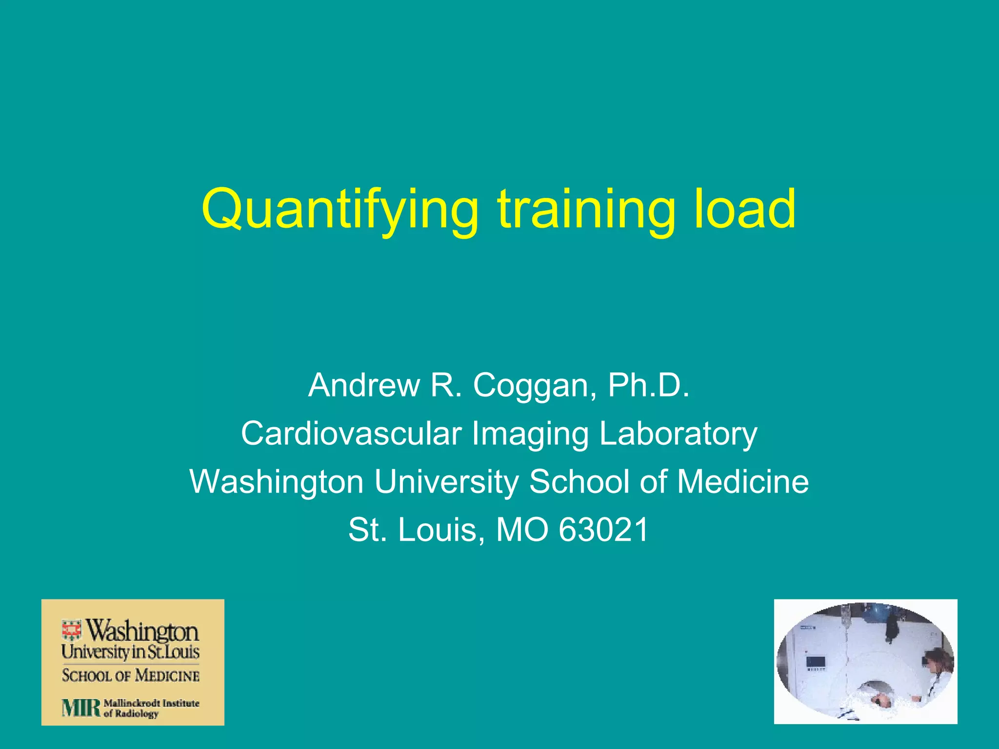 UK Sport talk on quantifying training load | PPT