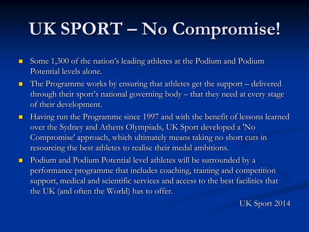 Uk structure of sport 2014 | PPT