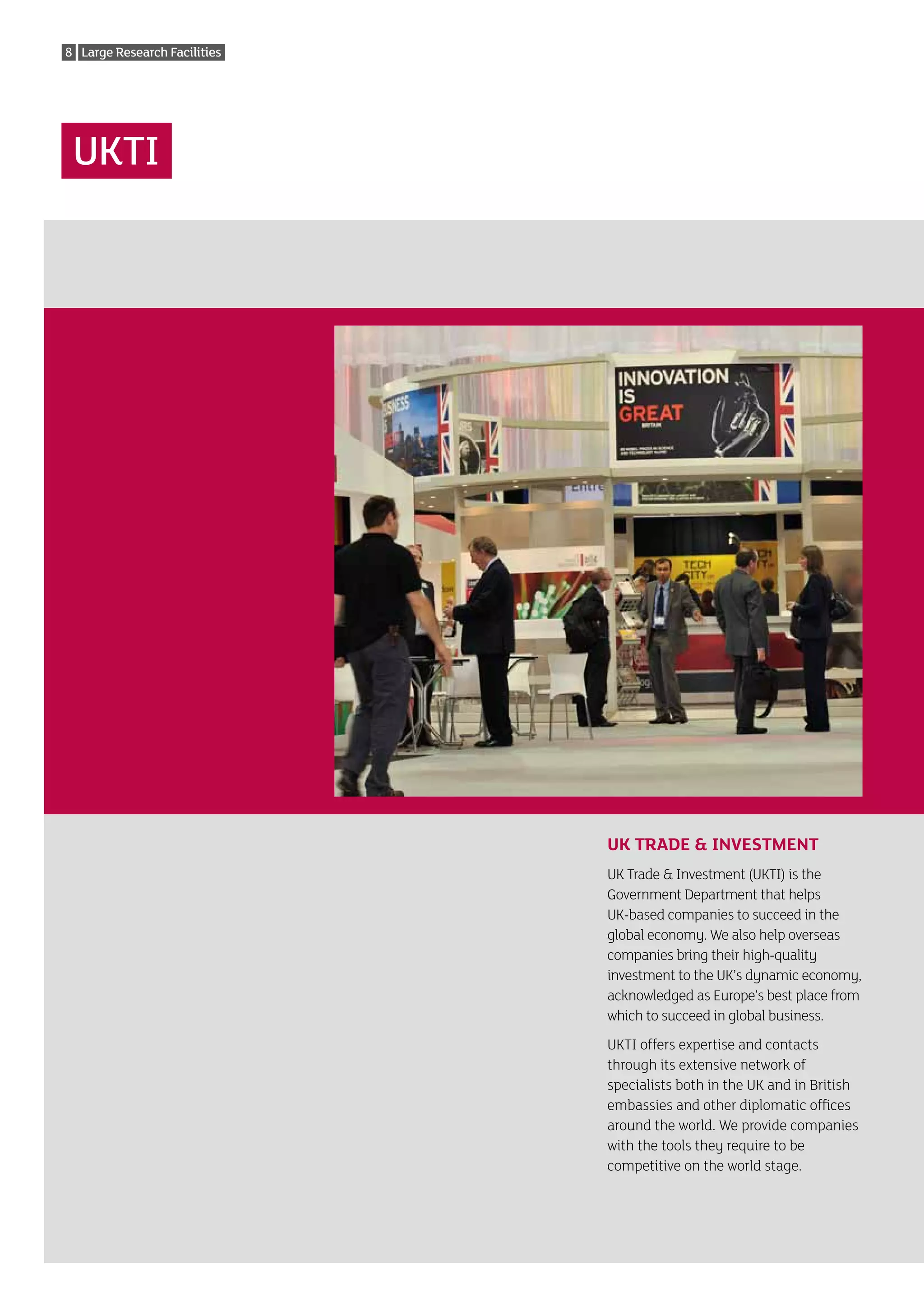 UKTI's promotion of the UK's Large Research Facilities and Supporting Technologies | PDF