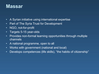 Massar overview | PPT