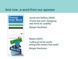 UKUPA Feb 09 Caroline Jarrett Visual Forms | PPT