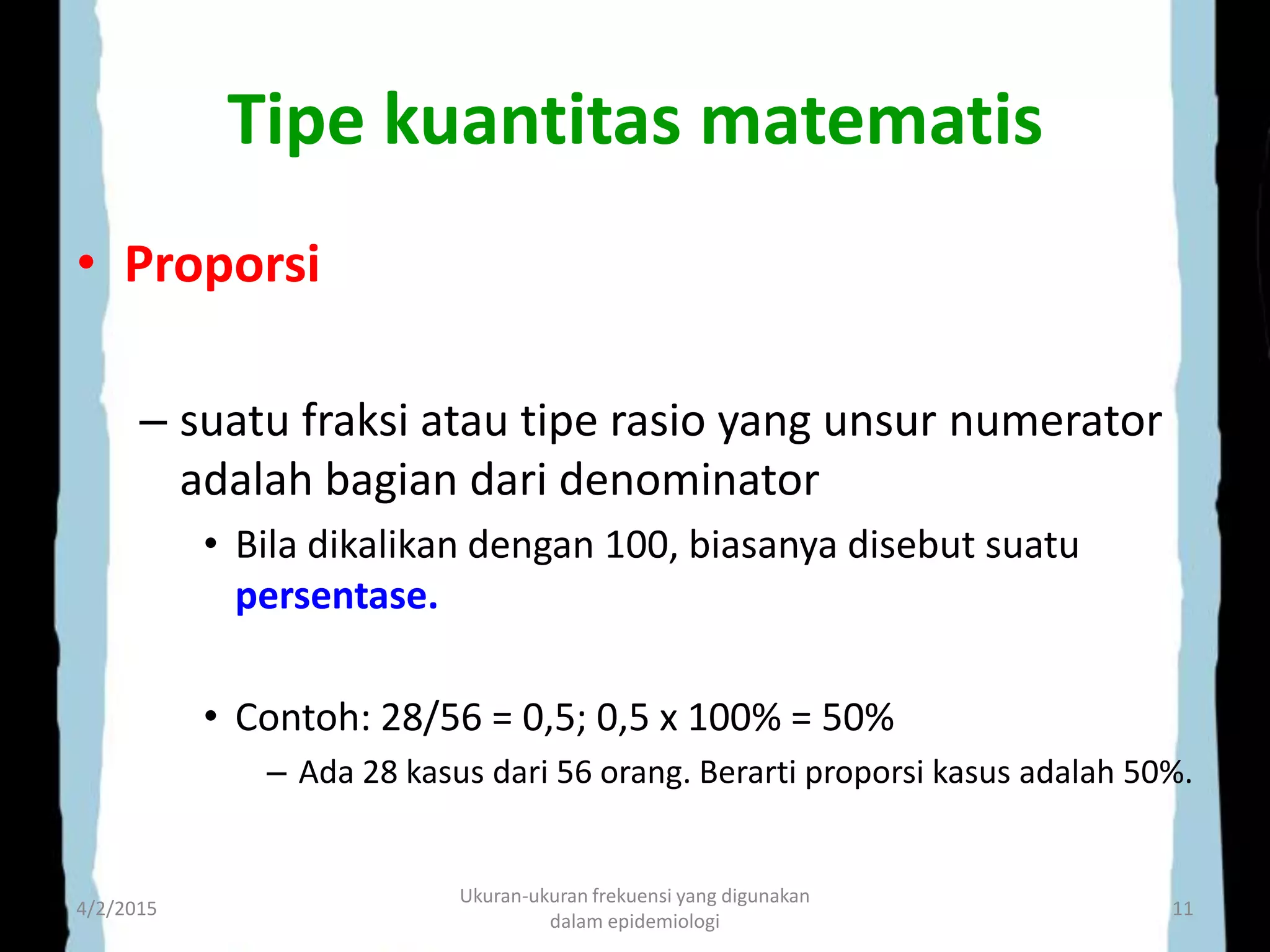 Ukuran ukuran frekuensi epidemiologi | PDF