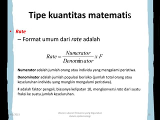 Ukuran ukuran frekuensi epidemiologi | PDF